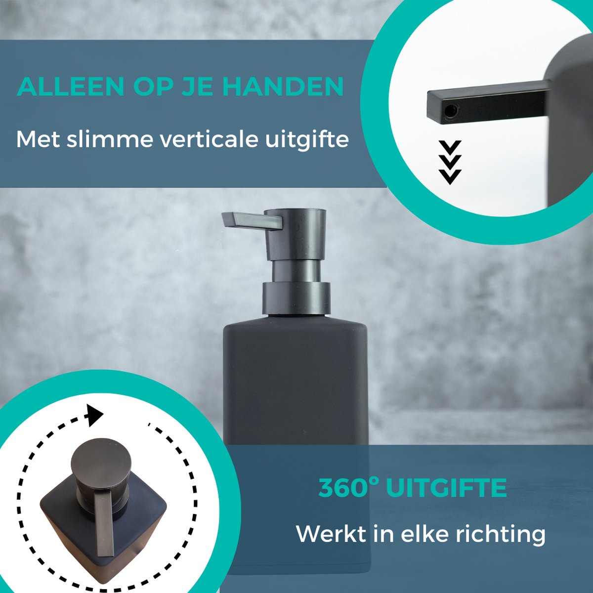 BUDDLEY® Zeeppompje Mat Zwart - SET van 2 Zeepdispensers - Zeeppompjes ...