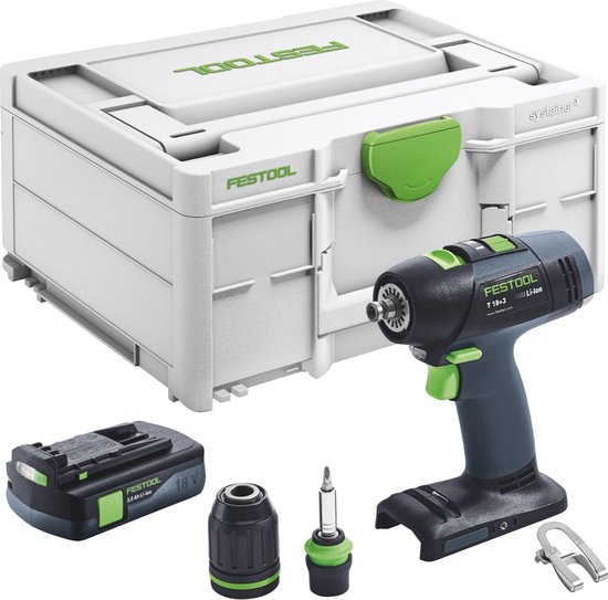 Festool T 18+3 Basic accuschroefboormachine 18 V 50 Nm borstelloos + 1x ...