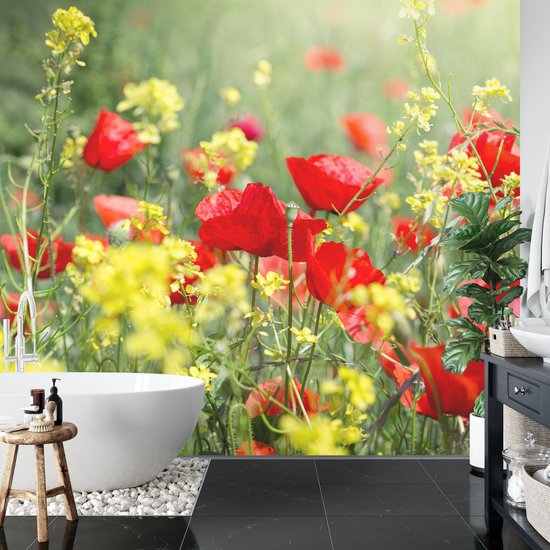 Fotobehang Klaprozen Weide | bol