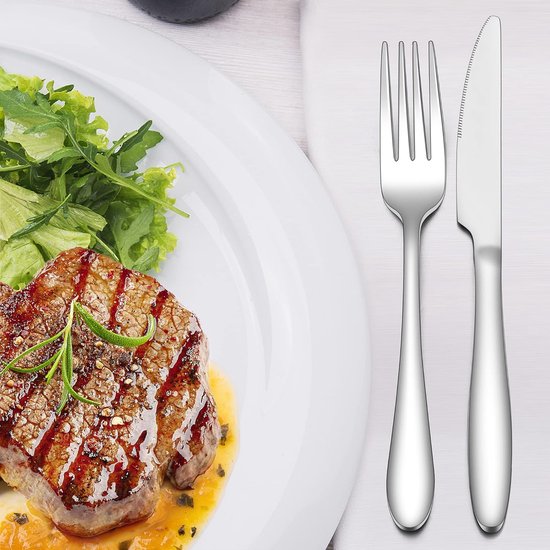 Bestekset, 60-delige roestvrij stalen bestekset voor 12 personen ...