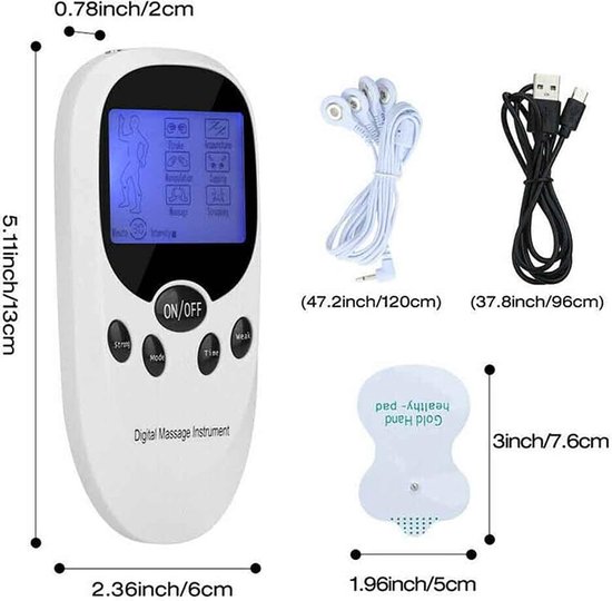 Tens apparaat - 6 EMS Standen - 11 Massage Standen - Pijntherapie - 3 ...