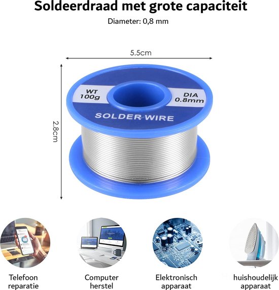 Soldeerbout - Instelbare Temperatuur - Incl. 5 Soldeerpunten ...