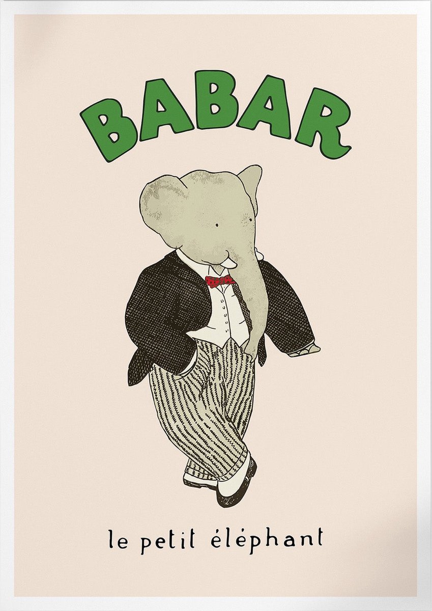 Babar The Little Gentleman | Olifantje Babar Poster | A4: 21x30 cm | bol
