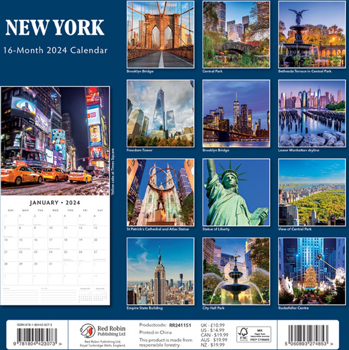 Erstaunlich New York Kalender 2024 Bild