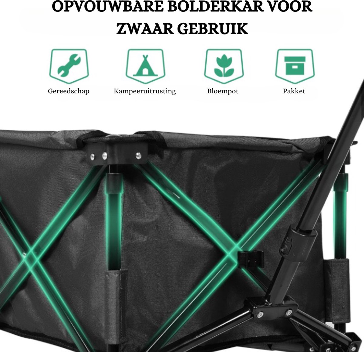 Opvouwbare Bolderkar voor Strand, Tuin en Vervoer - Groot Formaat ...