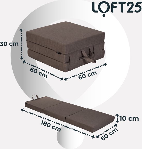 Loft 25 Opvouwbare Reizend Matras - Volwassen Vouwmatras - Logeermatras Opvouwbaar –... | bol.com