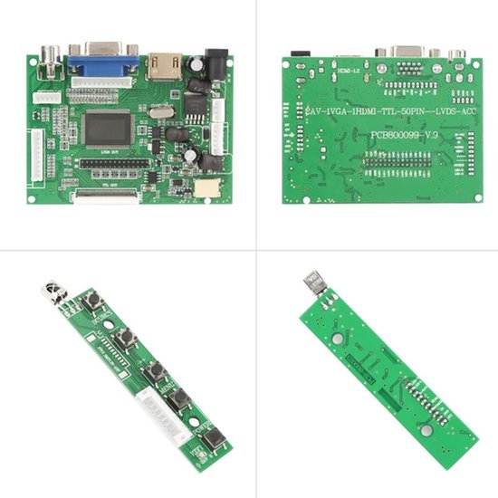 - LCD-controllerkaart - HDMI-AV-controller - groene kleur - 50-polige ...