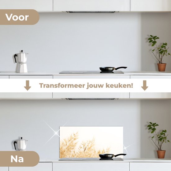 Spatscherm 70x30 cm - Zelfklevende achterwand Tarwe - Natuur - Zon ...