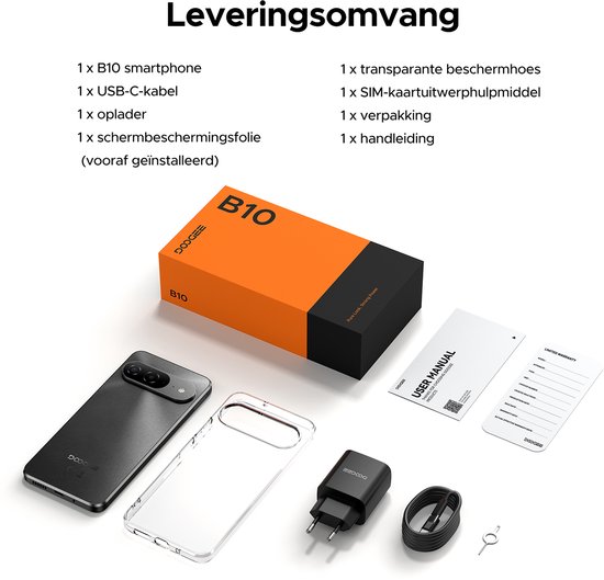 DOOGEE B10 4G - Robuuste smartphone - Robuuste telefoon - 48GB RAM ...
