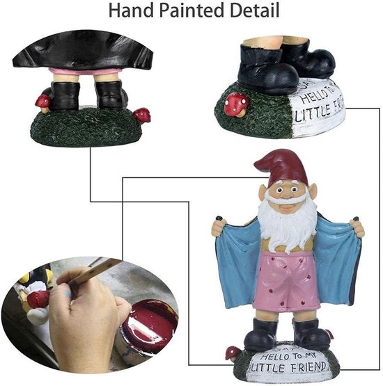 Exhibitionistische Tuinkabouter met Say Hello to My Little Friend ...