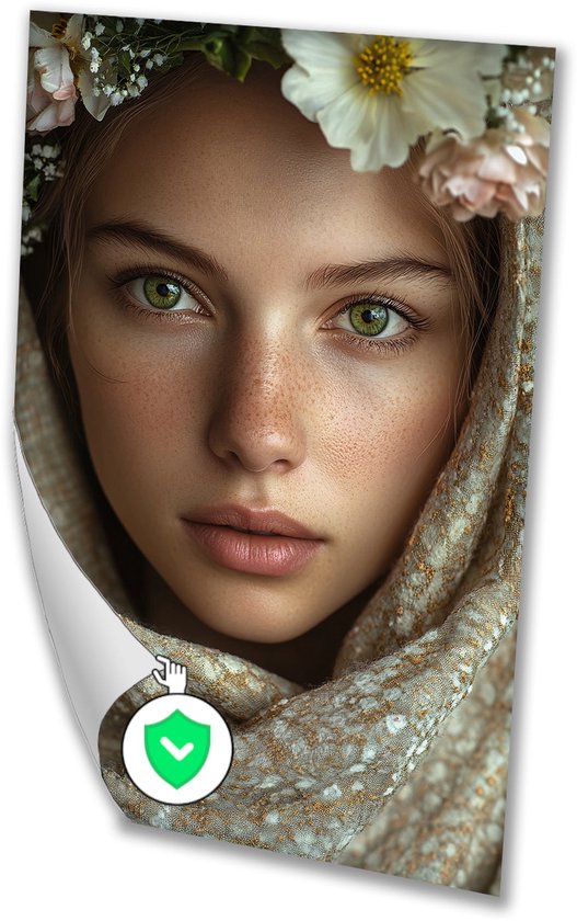 Portret vrouw met groene ogen - Vrouw poster - Posters gezicht ...