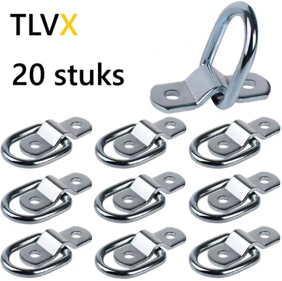 TLVX 20 stuks Zeer Sterke Ankerpunt 4x6cm - D-Ring - Trek Ring ...