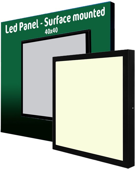 LedLoket LED paneel opbouw - Zwart - 40x40 cm - 36W - 4000K Naturel wit ...