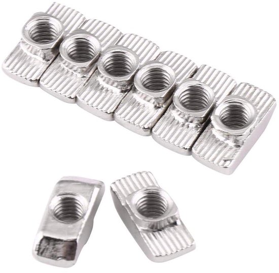 T-Groove Hammer Head Nut M4 Galvanized Silver Carbon Steel Fastener ...