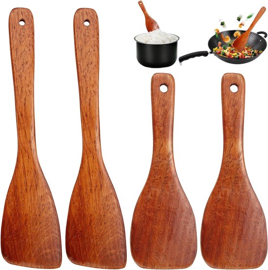 Wooden Scraper Olive Wood Cooking Spoon Spatula Pans Spatula Long ...