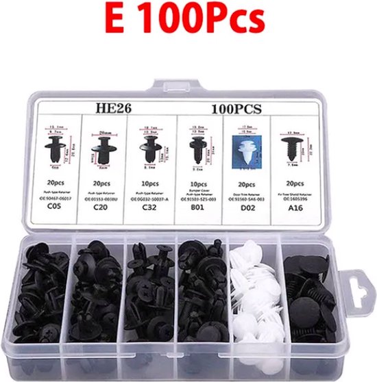 Flexigood® - 100 st Plastic klinknagels - push clips - Fasteners ...