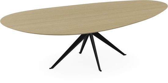 Melamine eettafel eiken licht - Kiezel Type A - Anna onderstel - eiken ...