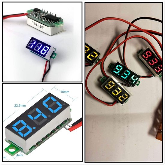 6 stuks 028 inch mini digitale voltmeter led-display meetbereik DC 24 ...