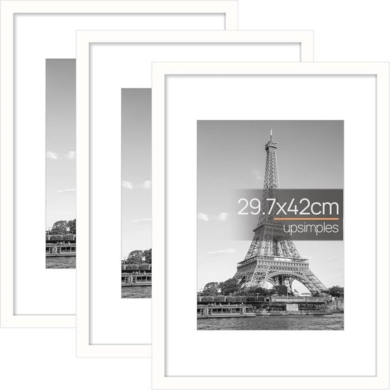 Witte fotolijsten - Wanddecoratie - 3 stuks - A3 formaat | bol