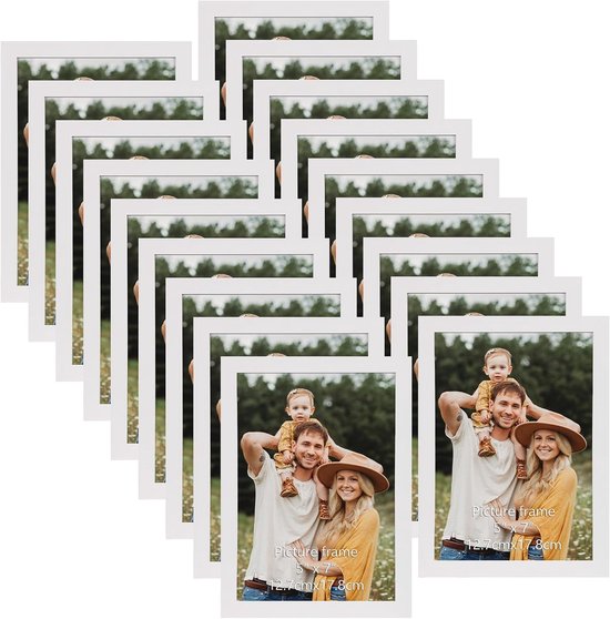 Witte fotolijsten set - Geschikt voor wandopknoping of tafelblad - 18 ...