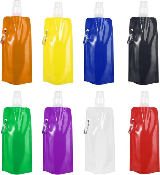Opvouwbare flexibele waterfles 8 stuks 480 ml herbruikbare waterflessen ...