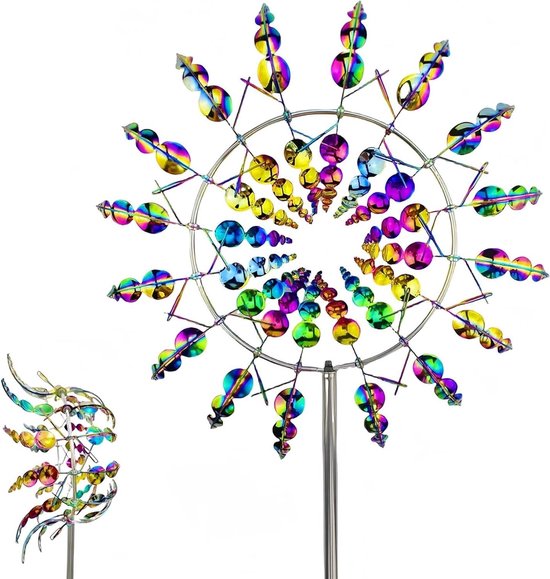 Magische windmolen van metaal 3D-windaangedreven kinetische sculptuur ...