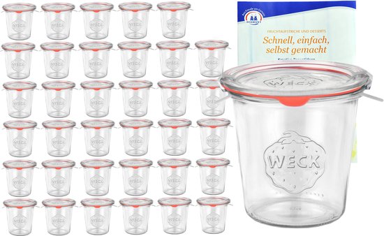 Set van 36 Weckpotten 580 ml met 36 glazen deksels, 36 inmaakringen en ...