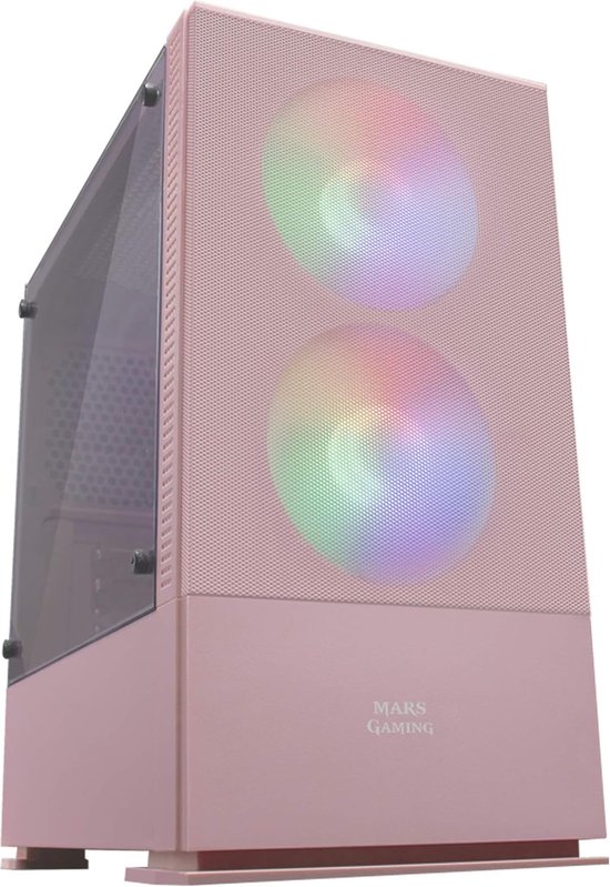 Compacte Gaming PC Behuizing voor MicroATX, Roze met RGB Verlichting | bol