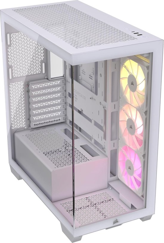 Mid-Toren ATX PC-Behuizing met Gehard Glas en ARGB Ventilatoren - Wit | bol