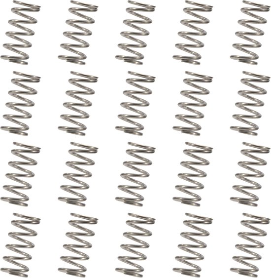 Drukveer Roestvrij Staal - Veerkracht 3,6 kg - 20 stuks - 20 mm | bol