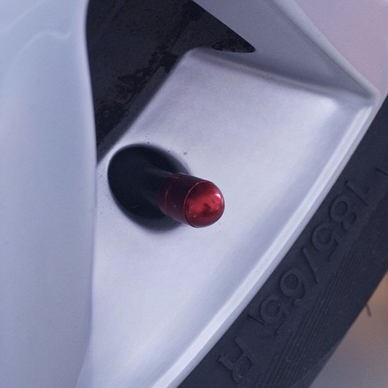 Schrader (auto) ventiel - Rood aluminium - kunststof kern - bolvormig | bol