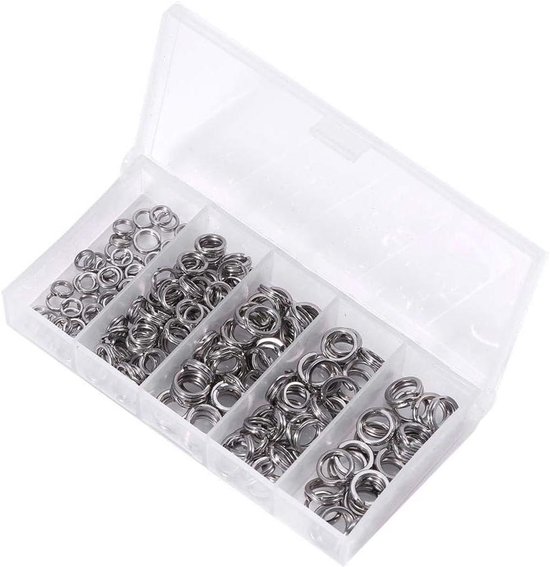 Heavy Duty roestvrijstalen Split Rings Tackle Set voor vissen met dubbele lus en... | bol