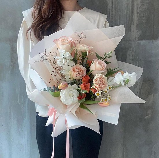 Korean Cotton Wrapping Paper 50 Sheets - Non-Woven Flower Wrapping ...