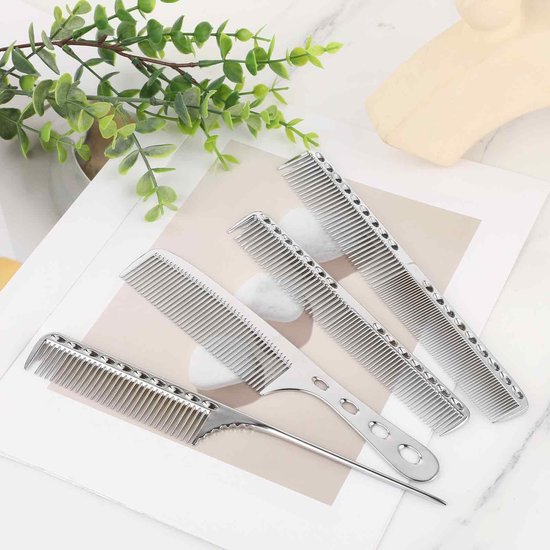 Ibenzoa® Professionele Metalen Haarkam Set – 4 Stuks voor de ...