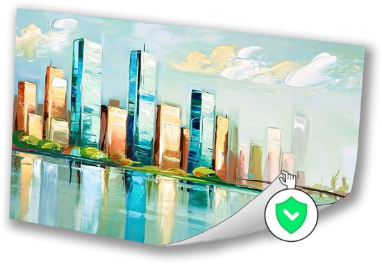 Moderne kleurrijke skyline kunst - Skyline posters - Posters gebouwen - Abstracte... | bol