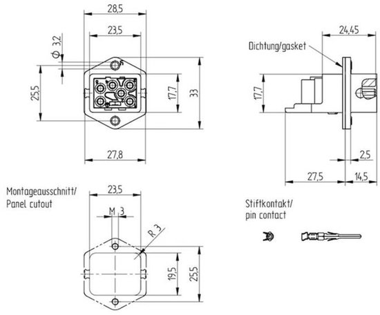 Hirschmann 931 697-106-1 Netstekker STASEI Stekker, inbouw verticaal ...
