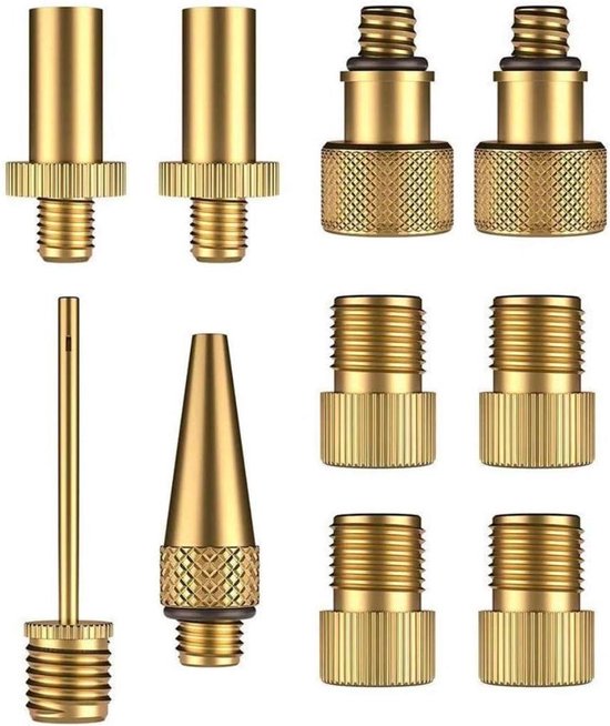 Ventieladapter set van 10 - Voor compressor, fietspomp, luchtpomp en balpomp | bol