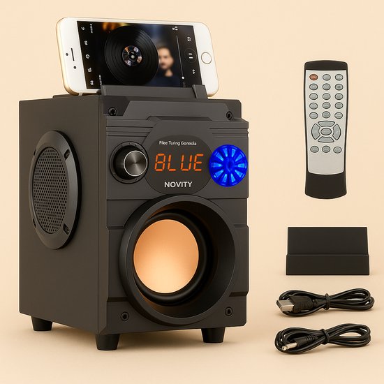 Novity® | Draagbare Bluetooth Speaker Feegar Showjet – 4000mAh – Met Radio, AUX, USB,... | bol