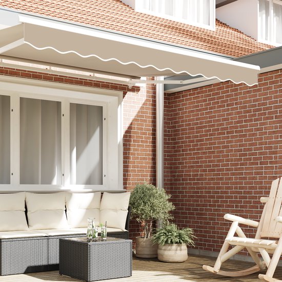 vidaXL - Luifel - Valance - voor - 3.5 - m - Frame - Beige - 3.3x0.2 ...