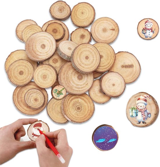 40 Kleine Houten Schijven voor Creatief Handwerk en Doe-Het-Zelf ...