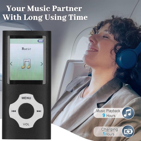 MP3 MP4-speler met Bluetooth 5, 18 Inch LCD-scherm, Spraakopname, E ...