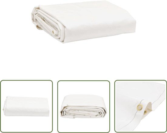 vidaXL Dekzeil - Tuinzeil - Dekzeil 650 g/m² 5x5 m wit - Buitenzeil ...