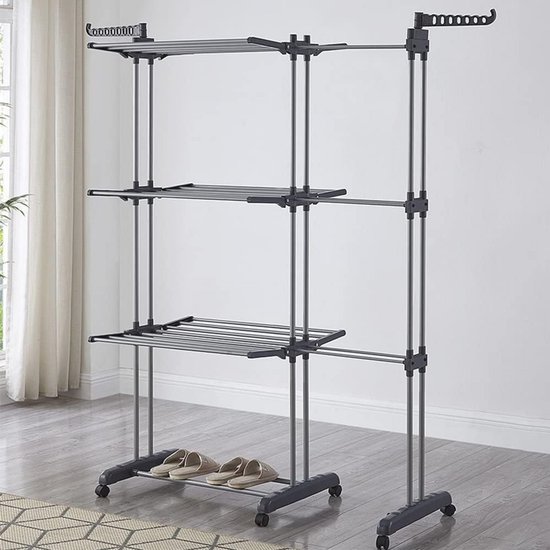 Verstelbaar Droogrek voor Binnen met Hoge Capaciteit en 360 Graden ...