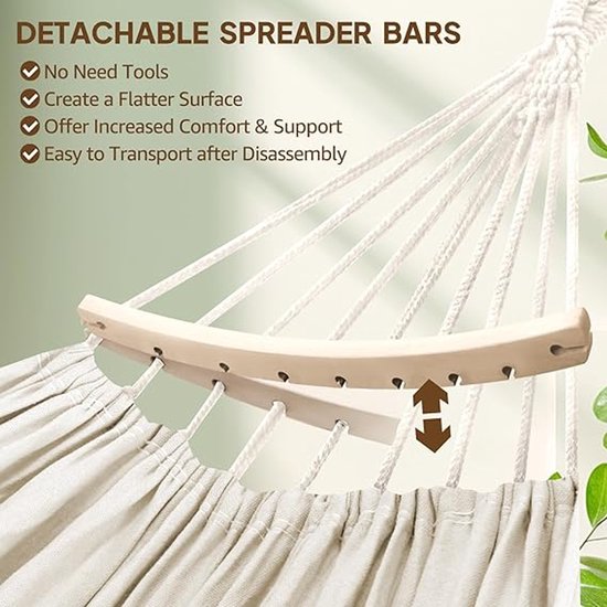 Famanu Katoenen hangmat grote zachte ademende camping hangmat houdt tot ...