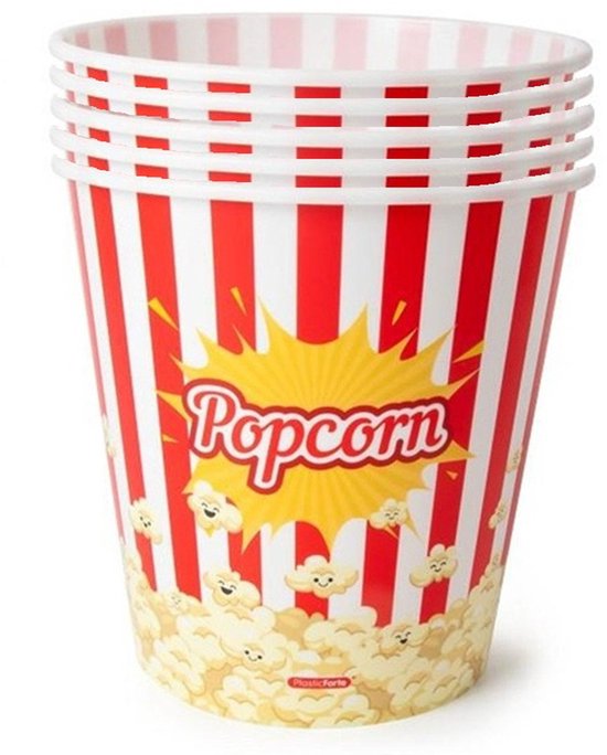 Plasticforte Popcorn bak - 12x - rood/wit retro print - kunststof - 18 ...
