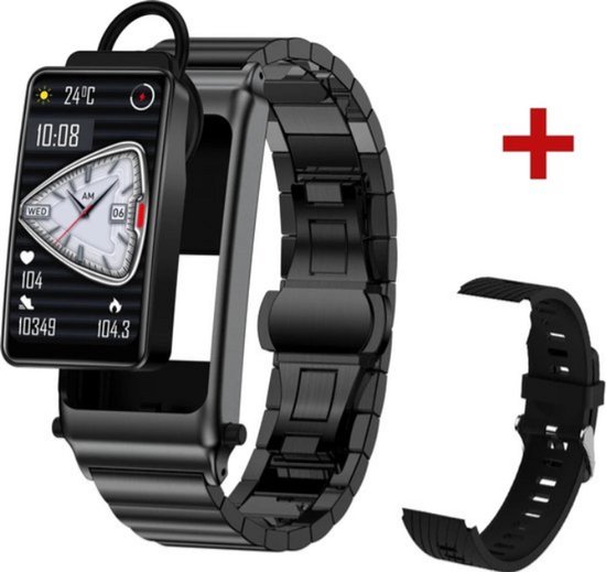 2-in-1 Bluetooth Headset Smartwatch - BT Oproepen, Bloedglucosemeting ...