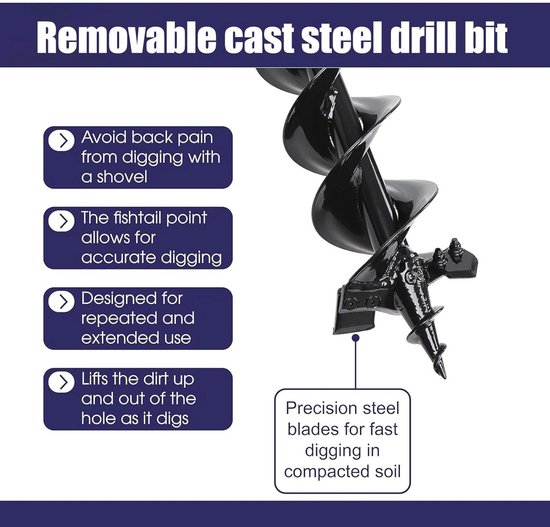 Foret de jardin 120 mm - Foret de sol pour creuser et installer ...