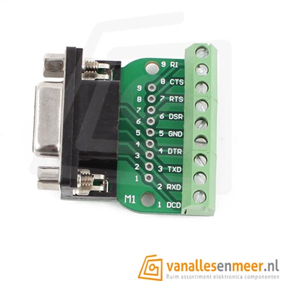 DB9 RS232 Male naar Terminal Blok Adapter – Seriële Breakout | bol