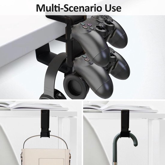 Gaming Headphone Hanger - 2 in 1 Controller Holder 360° Rotatable Under ...