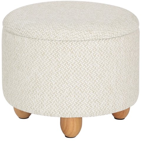 Valora Opbergpoef - Opberg Poef - Rond - Met Deksel - Houten Poten ...